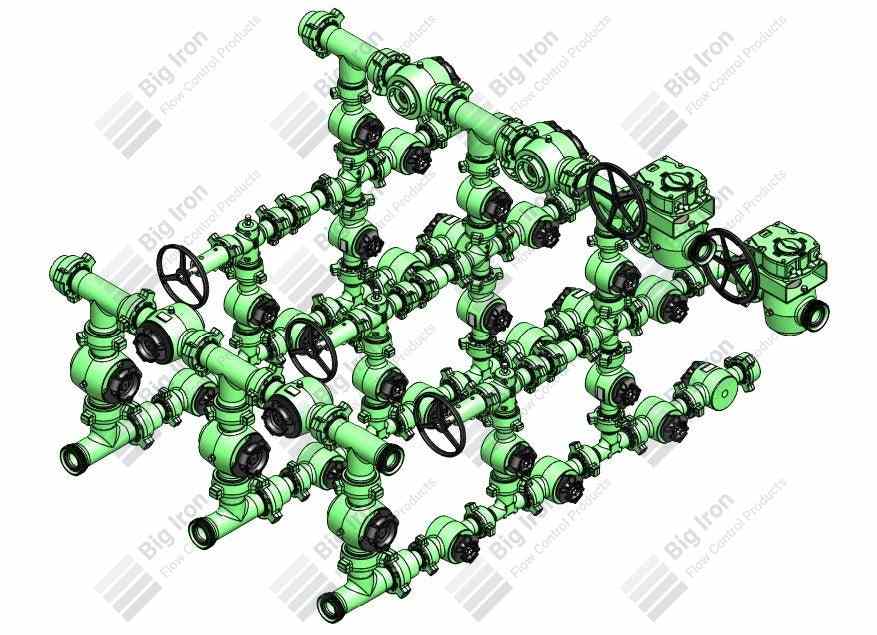 Manifold - 3" x 2" FIG 1502 3 Well Bridge Manifold With Choke & Kill 1 ...